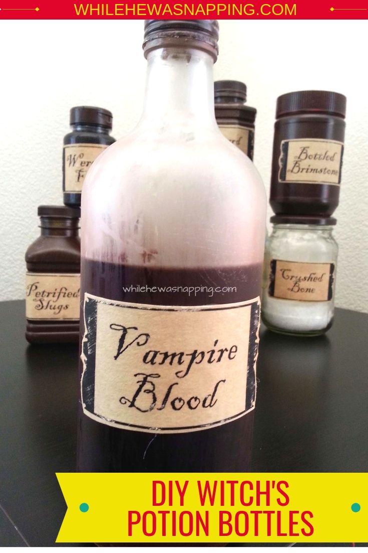 DIY Witch's Potion Bottles | While He Was Napping