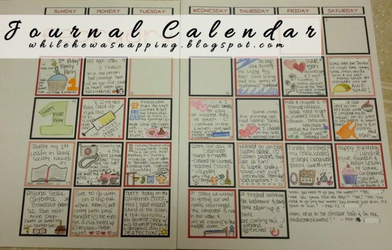 Calendar Journal | While He Was Napping