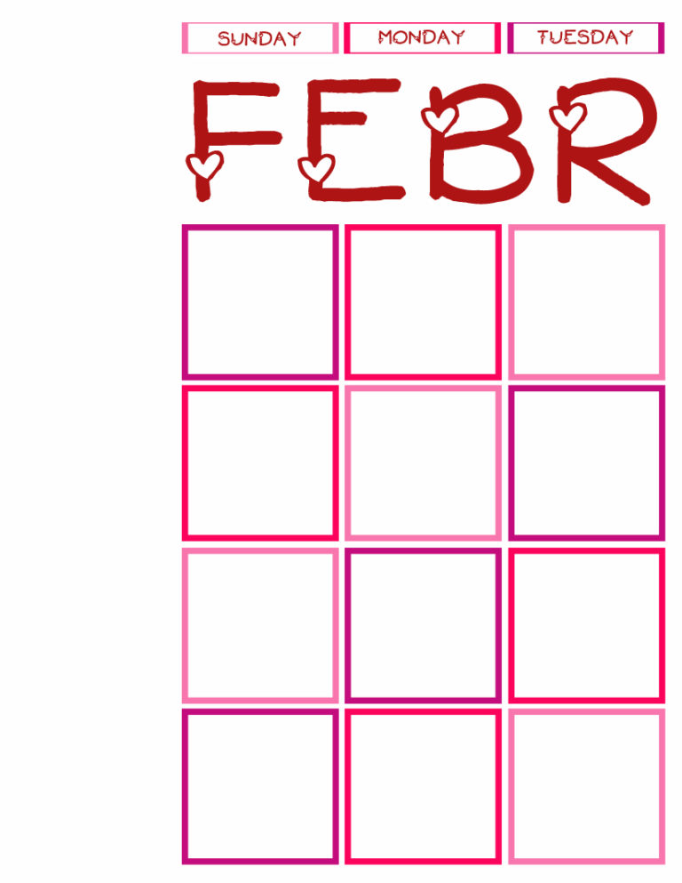 {Printable} February Journal Calendar | While He Was Napping