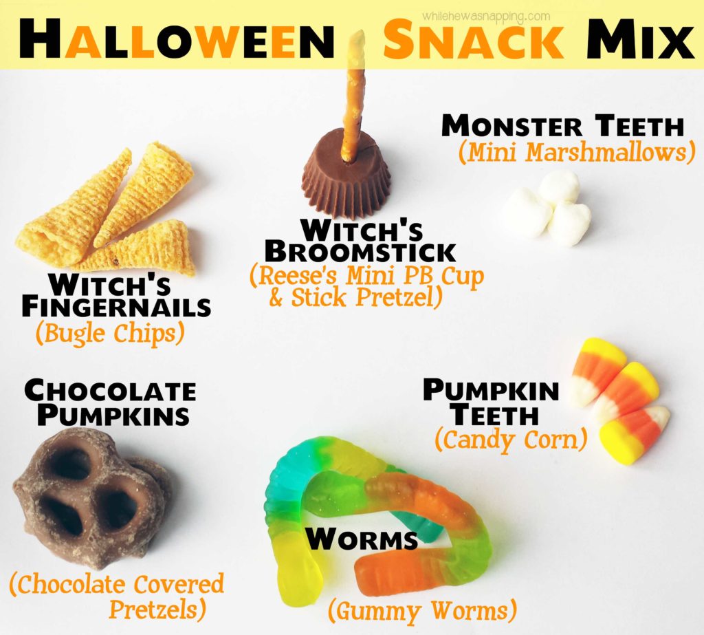 Sweet and Salty Halloween Snack Mix | While He Was Napping