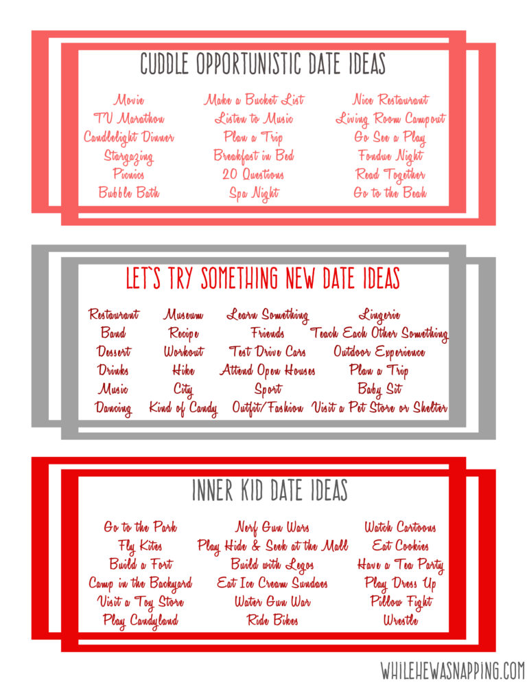100+ Date Night Ideas | While He Was Napping