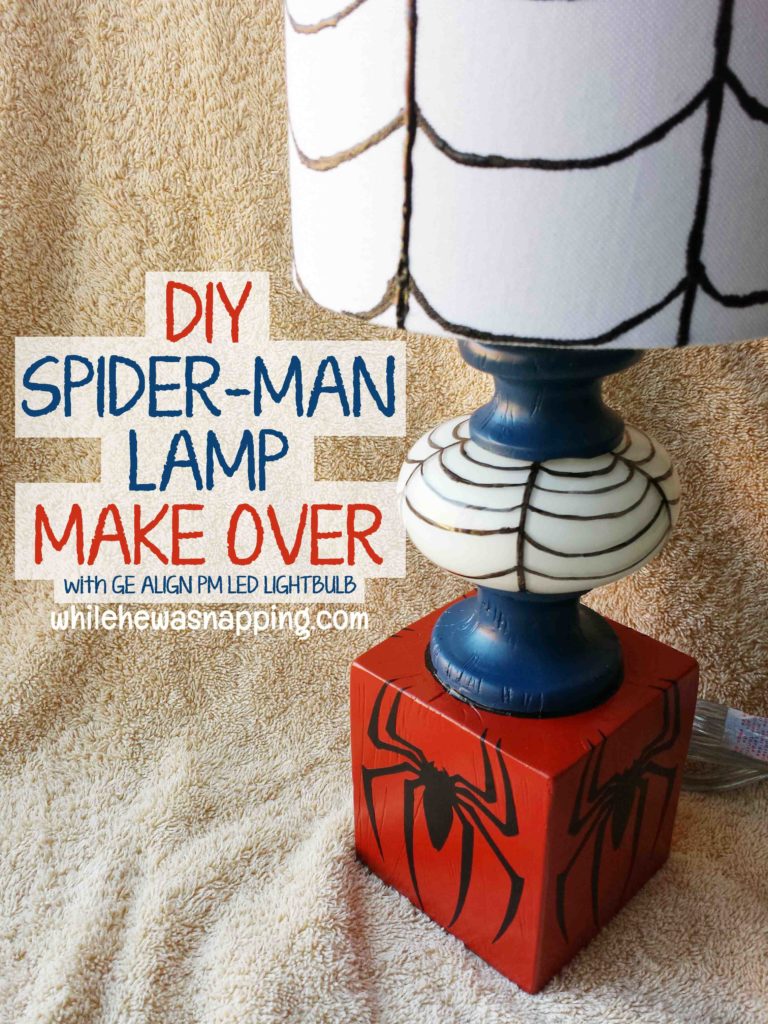 Encouraging Natural Sleep Spider-Man DIY Lamp Makeover | While He Was ...