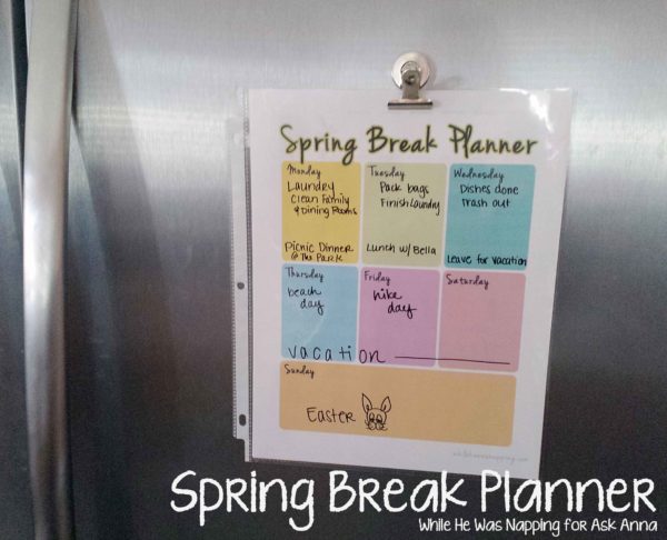 Spring Break Planner {Printable} | While He Was Napping