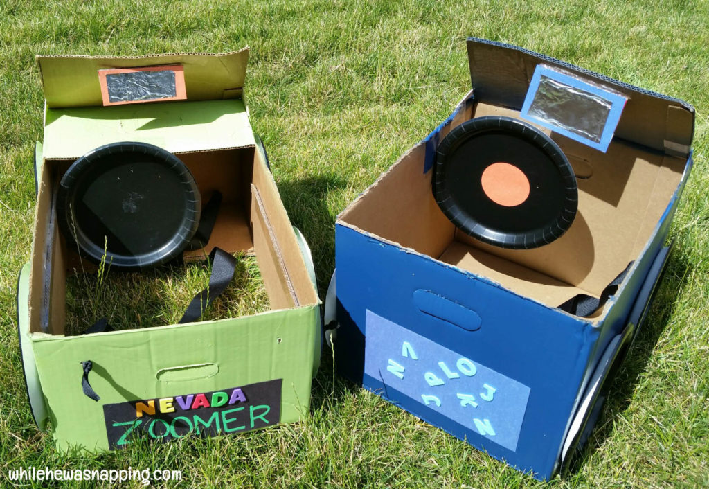 DIY Cardboard Box Cars for an At-Home Movie Night | While He Was Napping