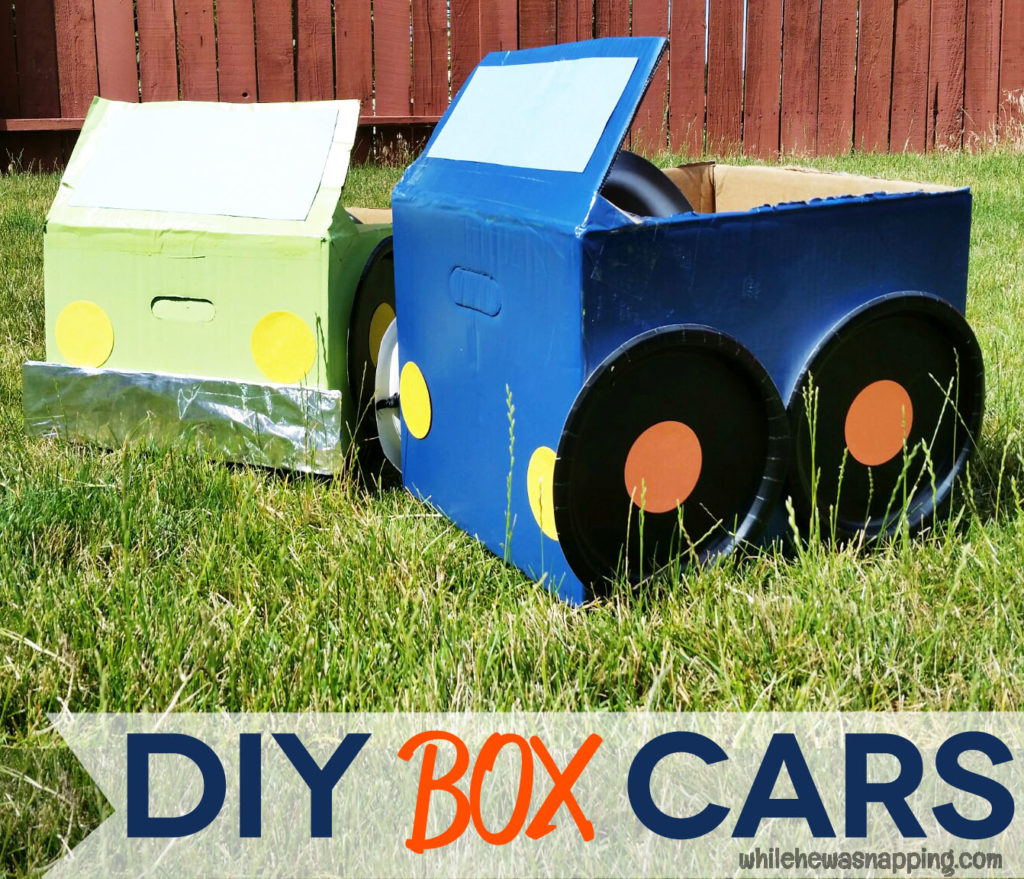DIY Cardboard Box Cars for an At-Home Movie Night | While He Was Napping