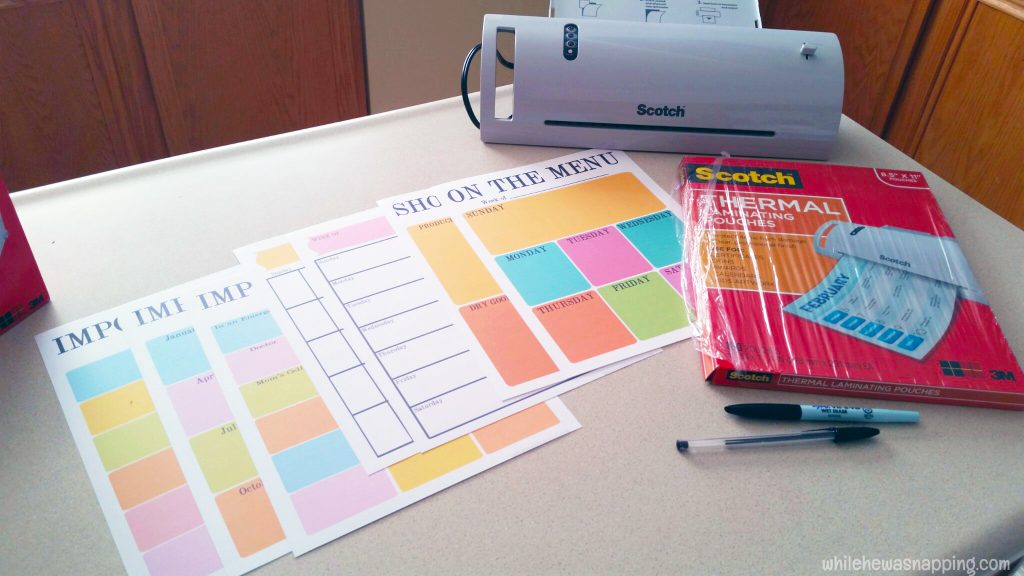 DIY Dry Erase Organizer Printables - Calendar, Menu Planner, Shopping ...