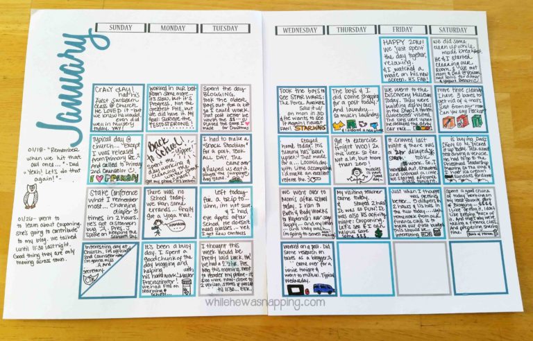 February Journal Calendar Printables | While He Was Napping