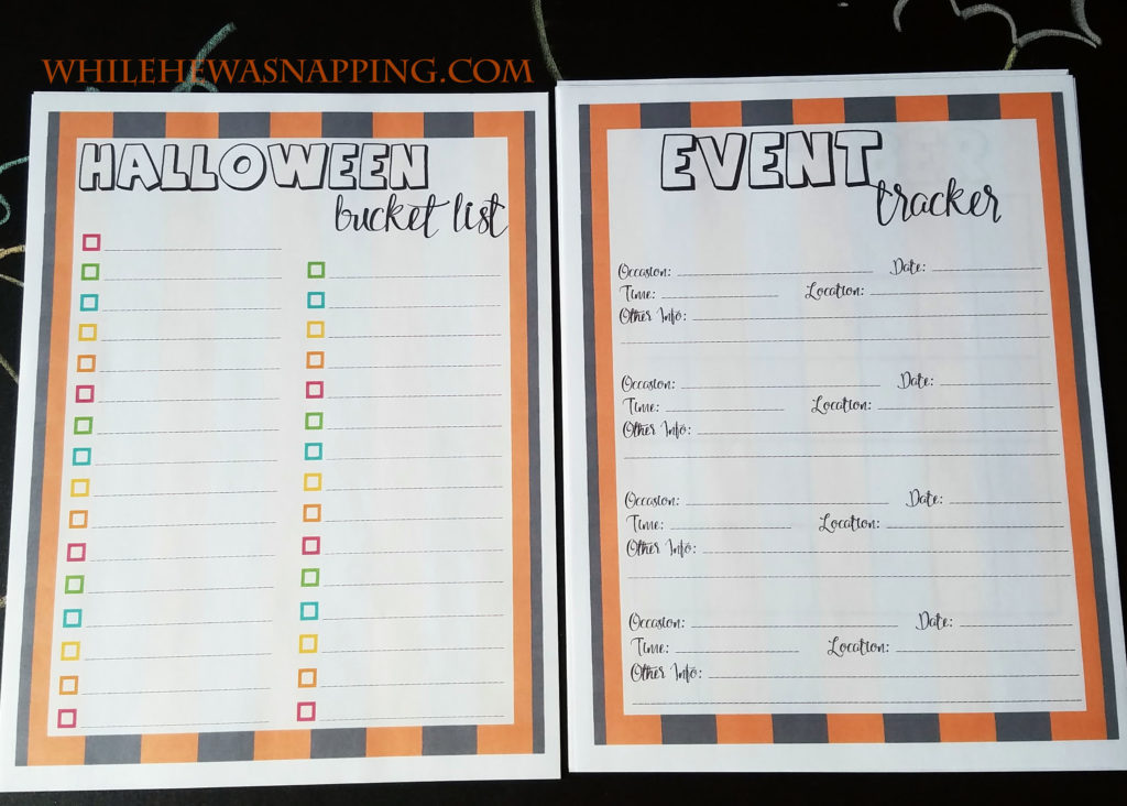 Printable Halloween Planner | While He Was Napping