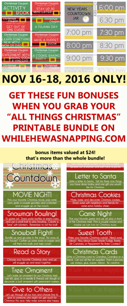Sneak Peek: All Things Christmas Printable Bundle | While He Was Napping