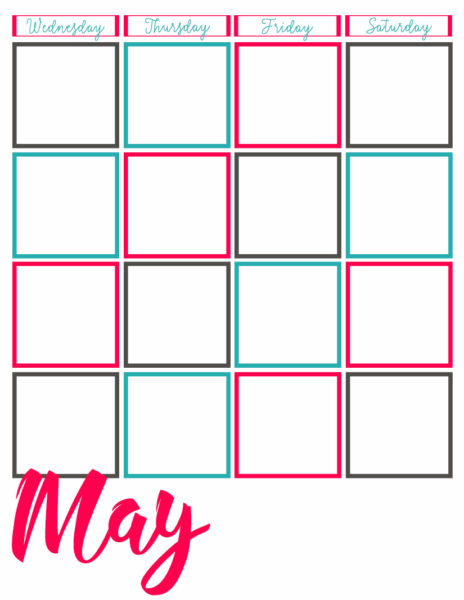 May 2017 Journal Calendar | While He Was Napping