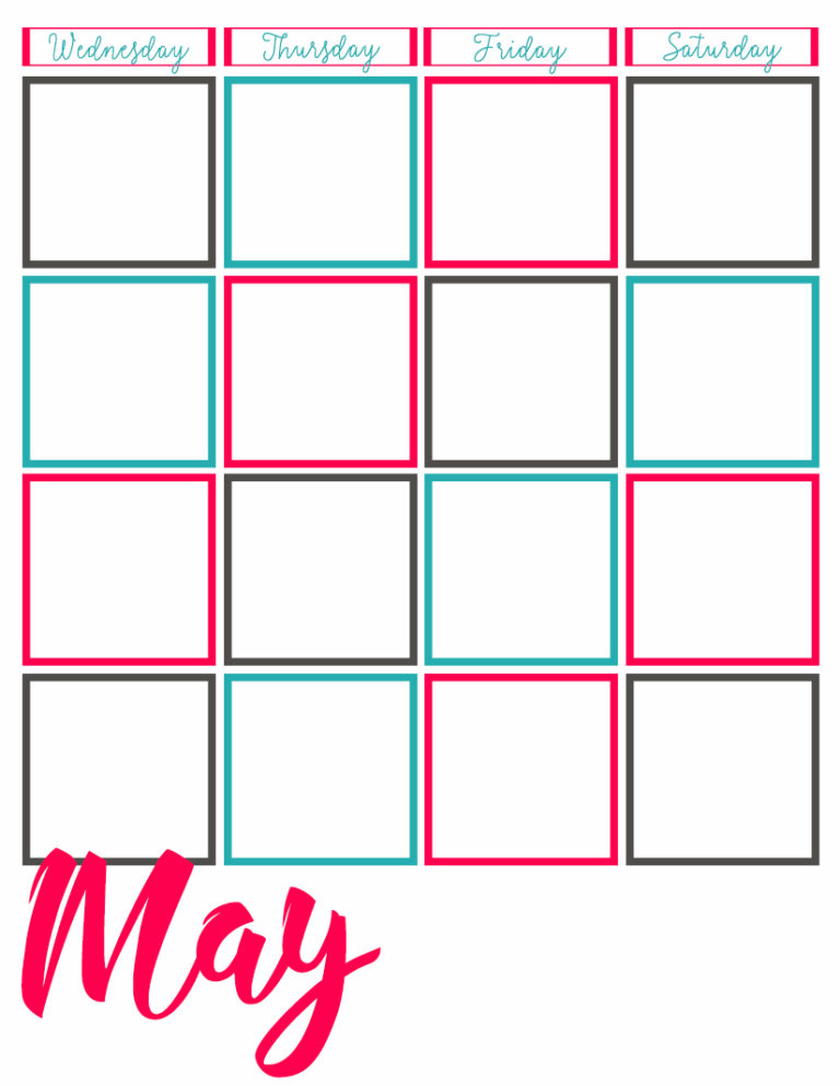 May 2017 Journal Calendar | While He Was Napping