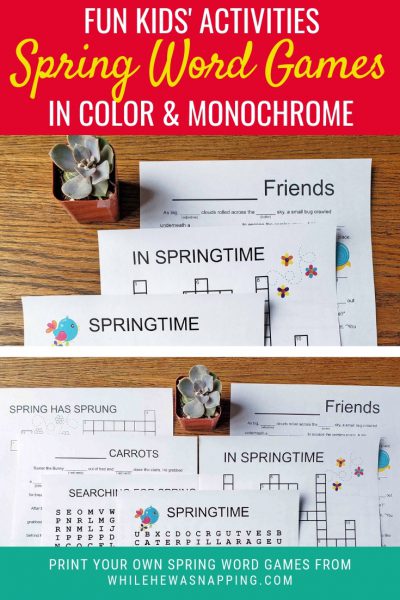 5 Spring Word Games for When You Need to Entertain the Kids | While He ...